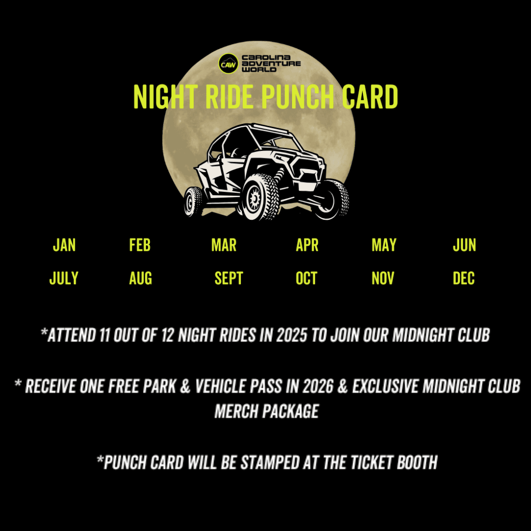 Night Ride Punch Cards | Carolina Adventure World